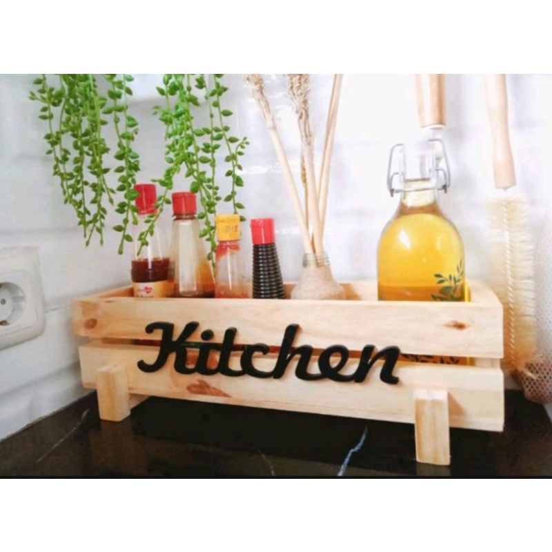 Jual Rak Bawang TULISAN KITCHEN Rak Dapur Serbaguna Minimalis Aesthetic ...