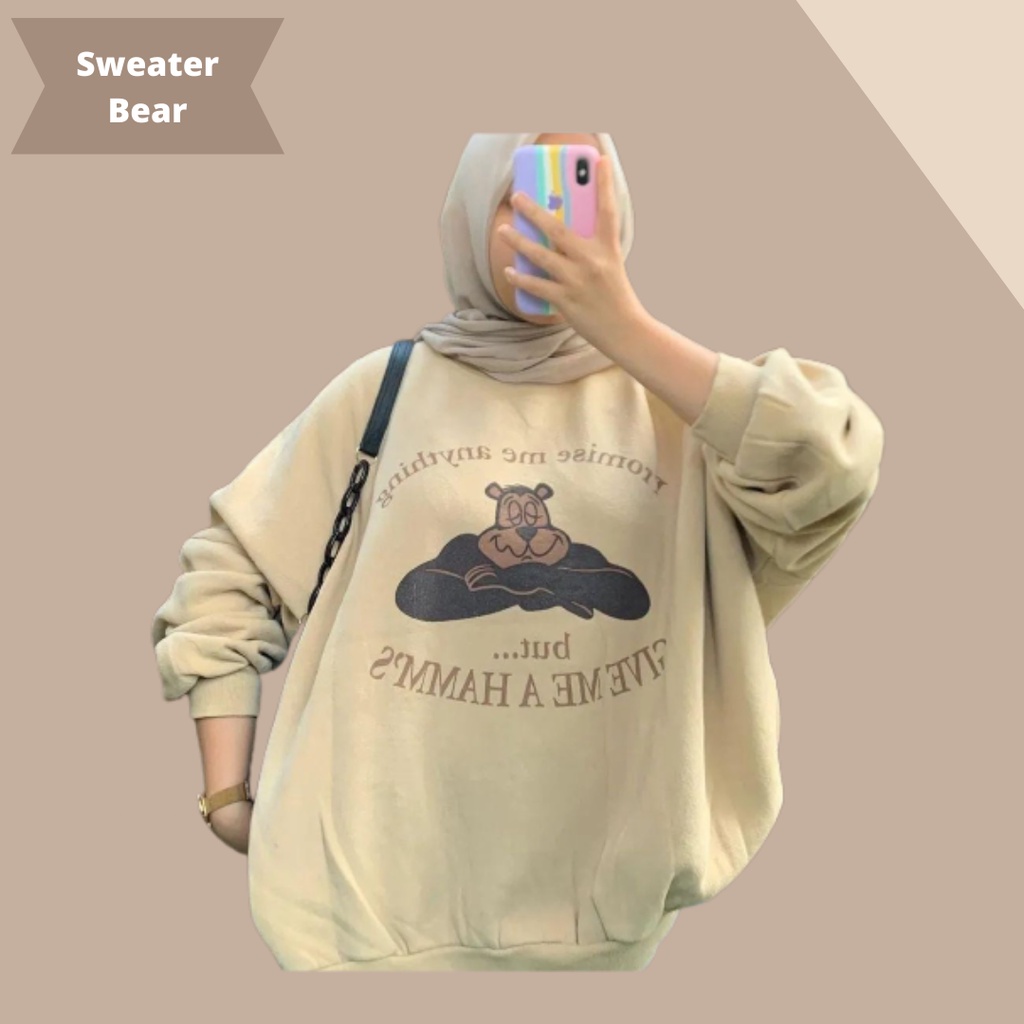 Jual GIVE ME A HAMM'S SWEATER CN GAMBAR BERUANG BAHAN FLEECE | Shopee ...