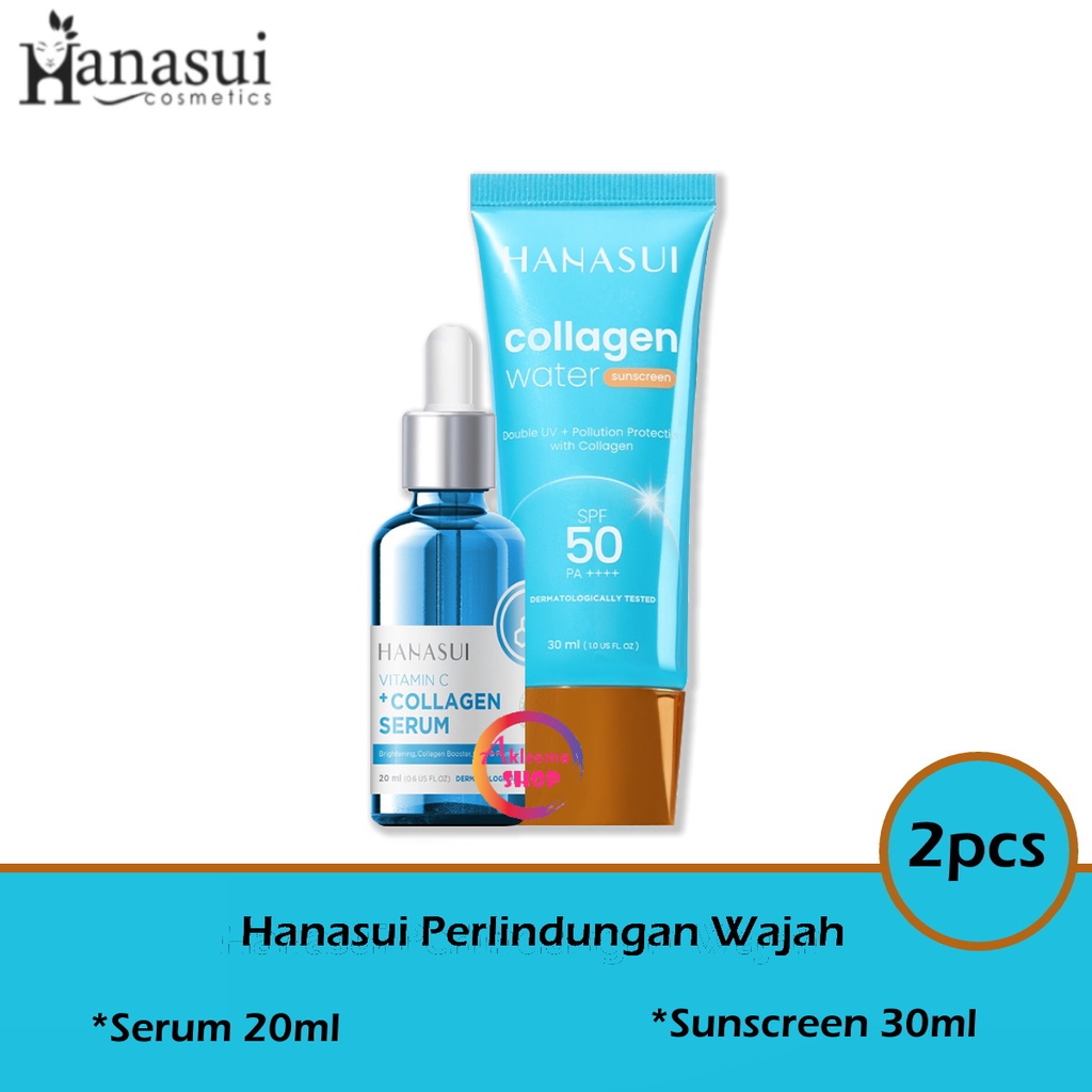 Jual Hanasui Paket Perlindungan Wajah 2pcs (serum biru + sunscreen ...