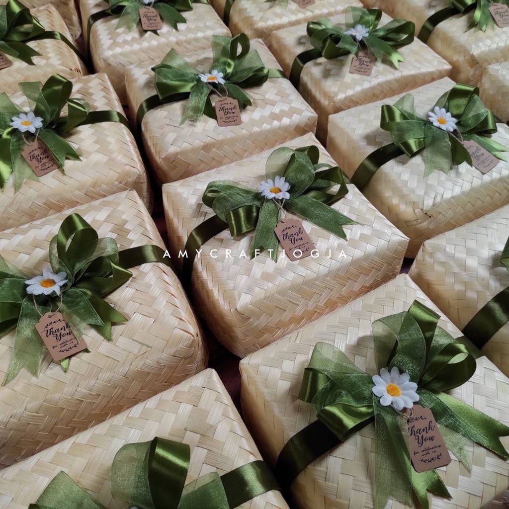 Jual Besek 15 18 20 22 cm Natural Pita Hias Premium/Free Hangtag "Thank ...