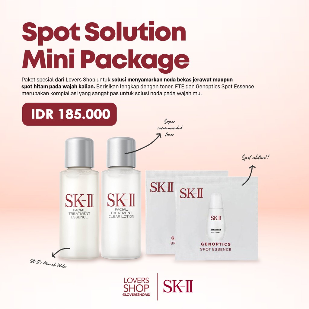 Jual SKII / SK-II / SK2 PAKET MINI SPOT SOLUTION ( Facial Treatment Essence + Clear Lotion + 2 ...