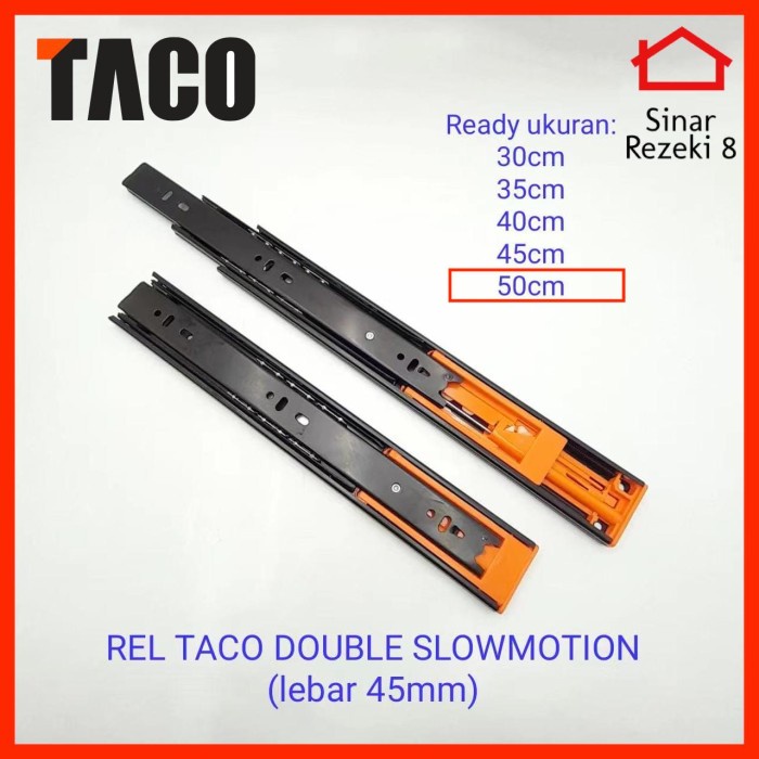 Jual TACO Rel Laci SLOW MOTION 50 CM / Double Track Soft Close | Shopee Indonesia