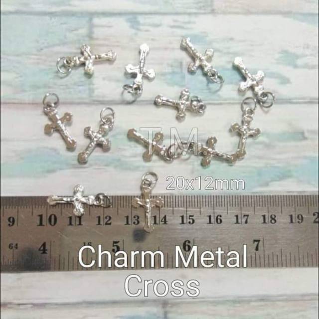 Jual Charm Cross 2Side Metal - Bandulan Kalung/Gelang Salib 2Sisi Besi ...