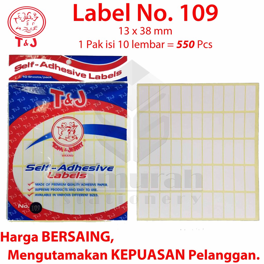 Jual Label Stiker Tom & Jerry / Sticker Tempel TJ No 99 100 103 104 105 107 108 109 112 120 121 ...