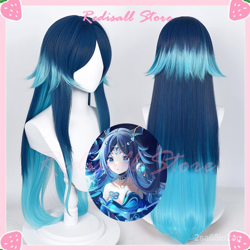 Jual 85cm Genshin Impact Hydro Yaksha Cosplay Wig Xiao's Sister Female ...