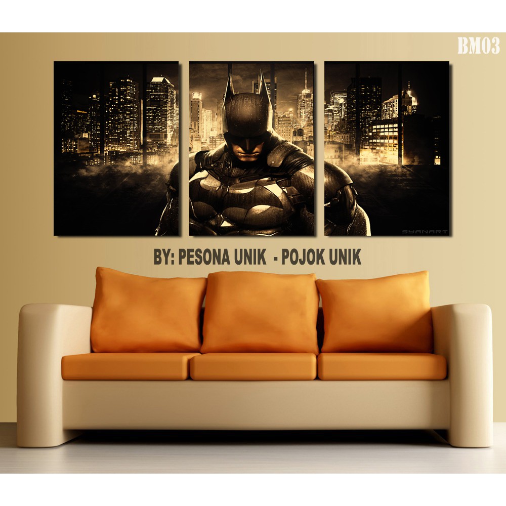 Jual Poster Batman Unik 3 Bagian Bingkai | Shopee Indonesia