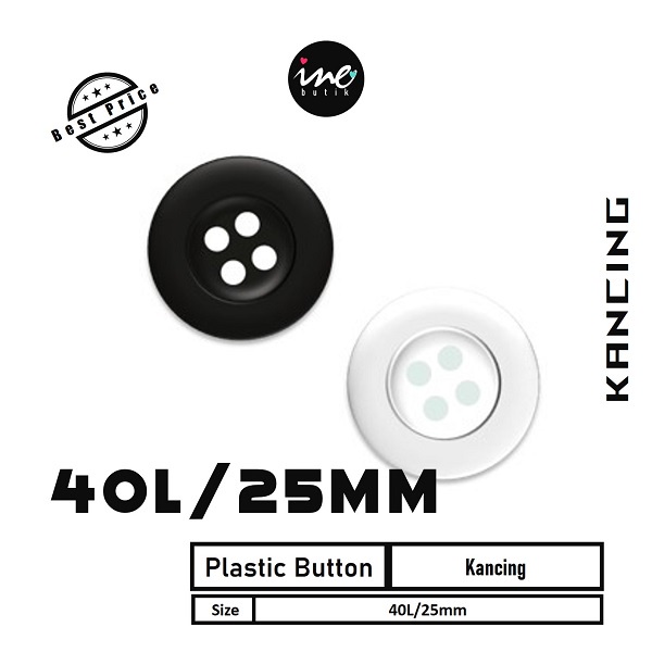 Jual KANCING JAS 40L WARNA HITAM DAN PUTIH | KANCING JAS ISI 1GROSS ...