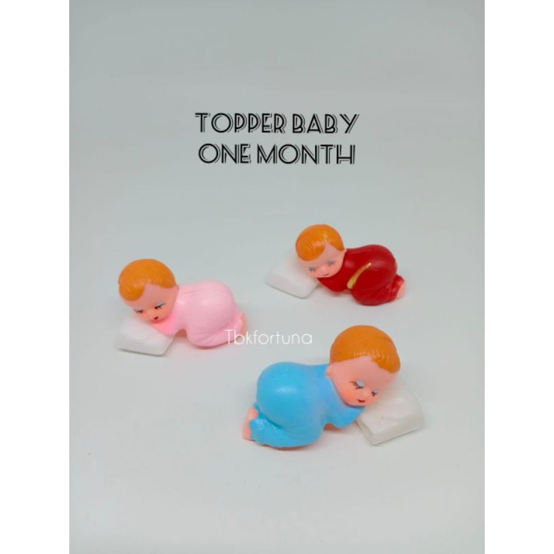 Jual Topper Baby One Month isi 12 pcs (Biru, pink,merah) | Shopee Indonesia