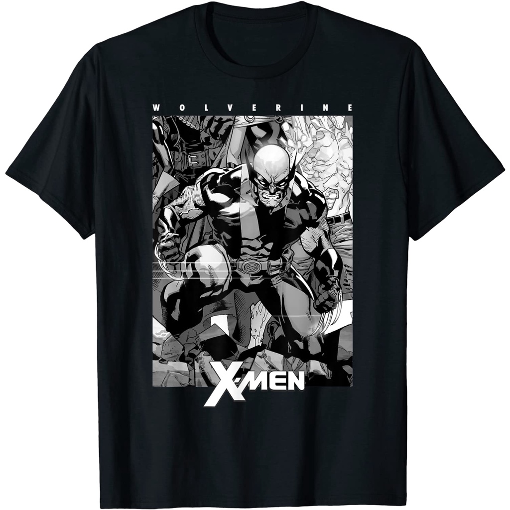Jual KAOS Marvel X-Men Wolverine Black & White Comic Panel | Shopee ...