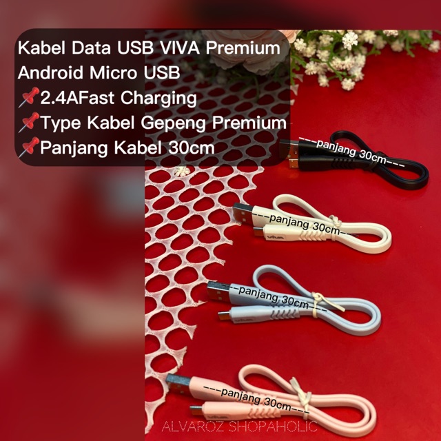 Jual [AZ] Kabel Data VIVA USB TIPE C Fast Charging VIVA Panjang 30cm 2.4A Android Kwalitas Vivan ...