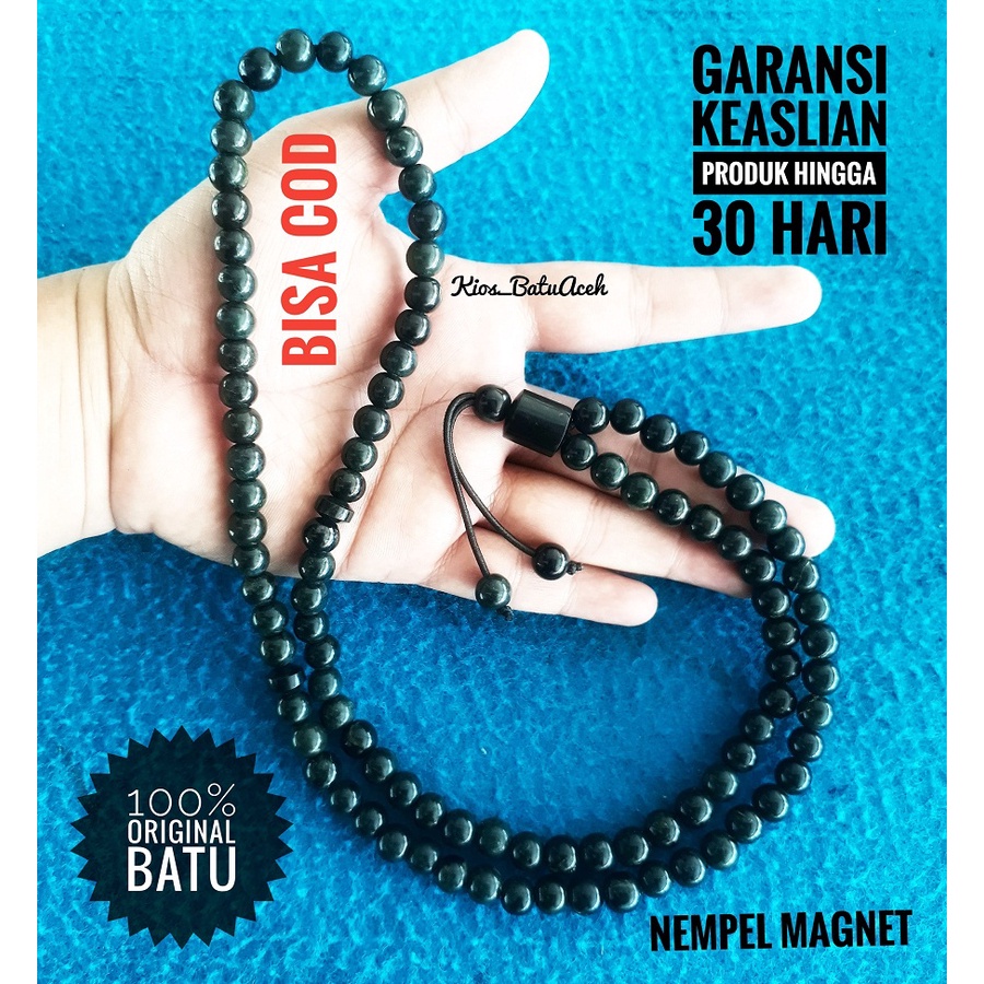 Jual Tasbih Batu Giok Hitam Black Jade Original Asli Aceh Bulat 99 ...