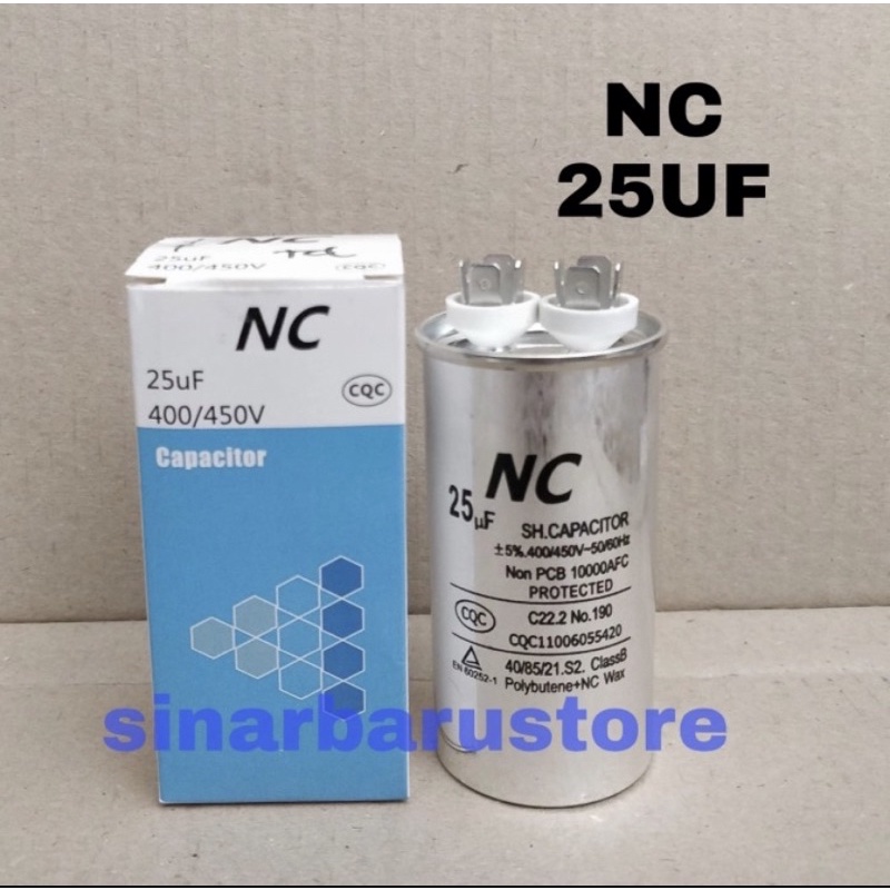 Jual Kapasitor/Capasitor AC Tabung NC 25mf/uf 400/450V | Shopee Indonesia