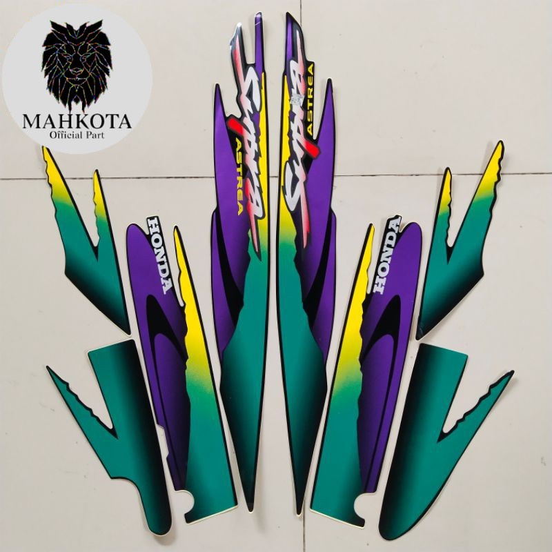 Jual Striping stiker polet list honda supra 100 2000 2001 hitam hijau ...