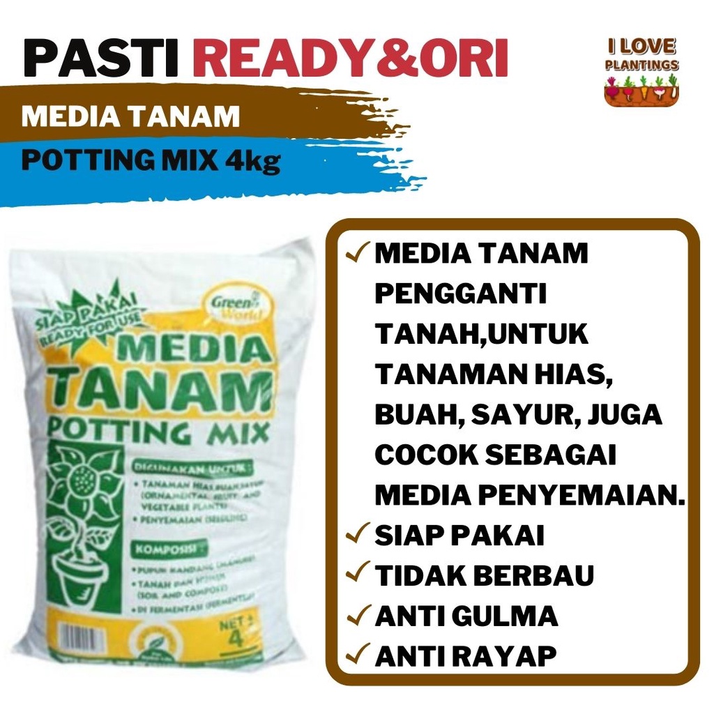 Jual Media Tanam Potting Mix 4Kg Green World | Shopee Indonesia