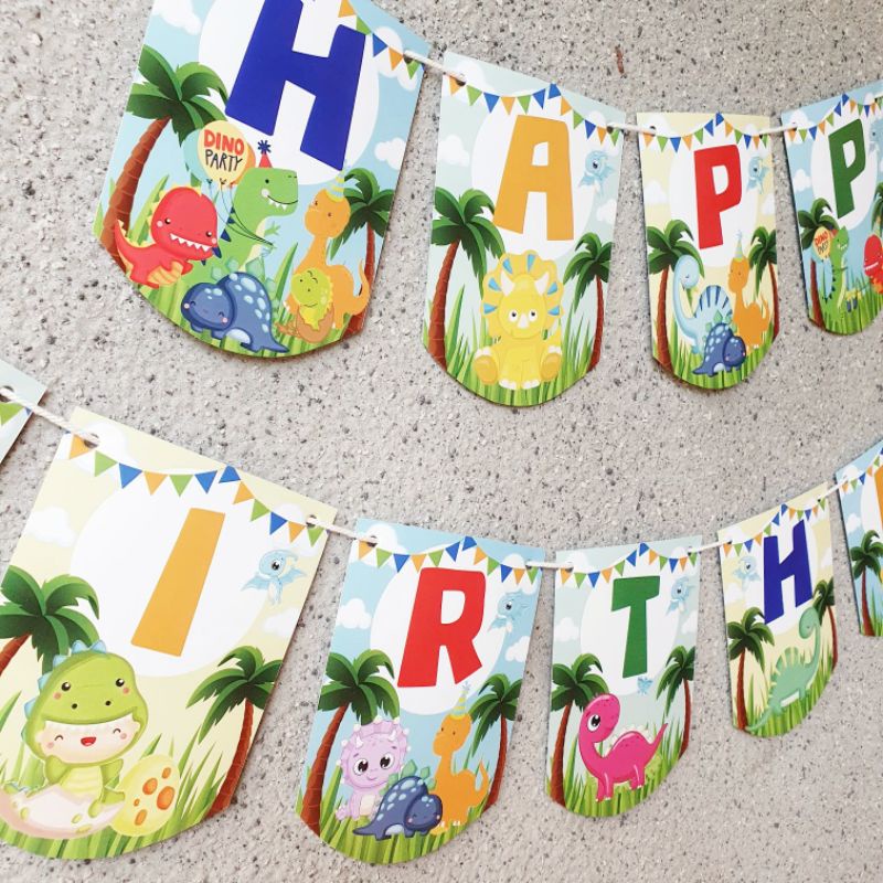 Jual banner flag hiasan dinding bunting garland flag ulang tahun happy ...