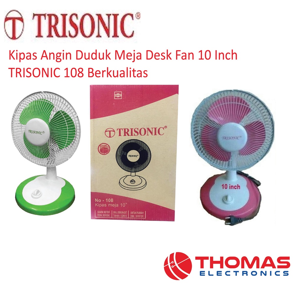 Jual Kipas Angin Duduk Meja Desk Fan 10 Inch TRISONIC 108 Berkualitas ...