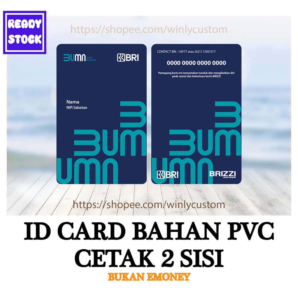Jual CUSTOM KARTU PVC DESIGN ID CARD BUMN TERBARU BANK BRI BAHAN PVC ...