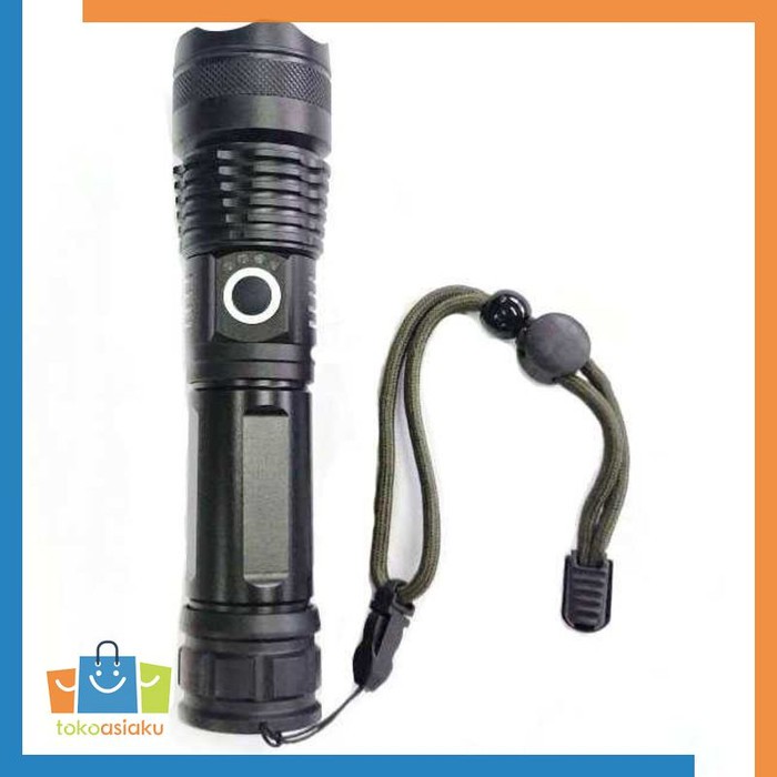 Jual Senter LED Outdoor Jarak Jauh Zoom Super Terang USB Rechargeable P50 | Shopee Indonesia