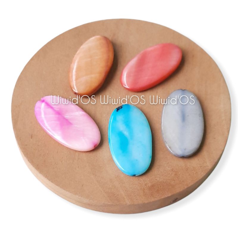 Jual (5 biji) MANIK KERANG OVAL 3 x 1,5 cm | Shopee Indonesia
