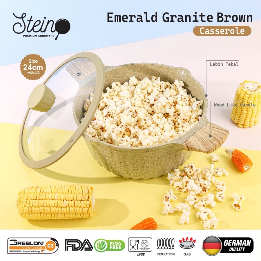 Jual Stein cookware Emerald Granite Casserole 24 cm | Shopee Indonesia