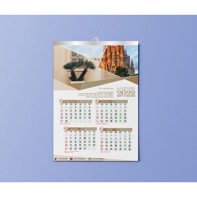 Jual Kalender Dinding 2023 Klem A3+ Bisa Satuan Custom Desain Kertas ...