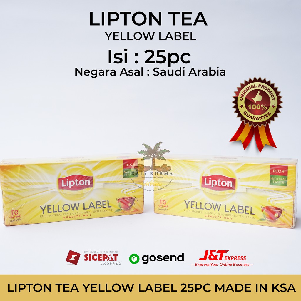 Jual Teh Lipton Yellow Label isi 25 Pack | Shopee Indonesia