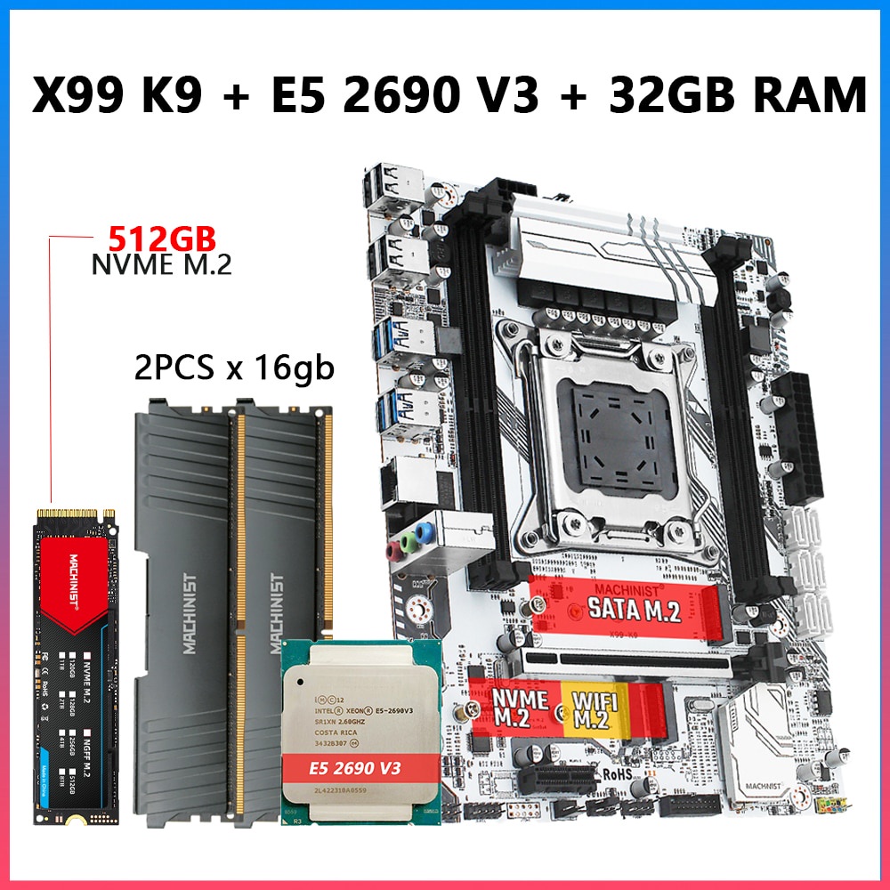Jual Preorder Machinist X99 K9 X99 Motherboard Set Kit With Xeon E5