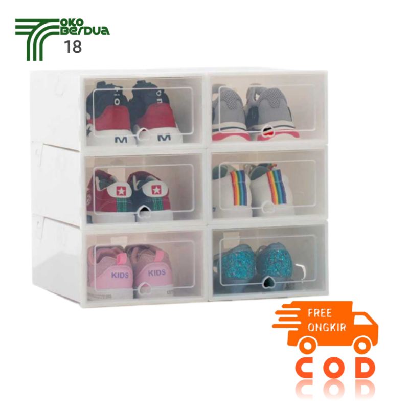Jual Kotak Sepatu Box Tebal Kotak Sepatu Transparan Susun Laci Kotak ...