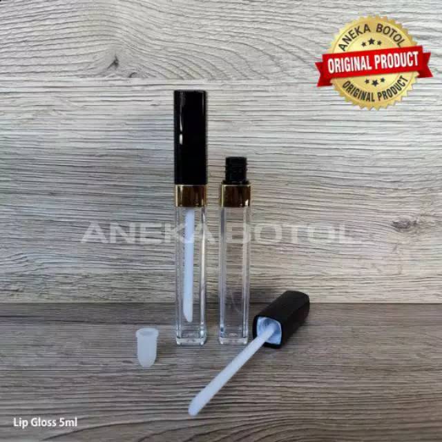 Jual BOTOL LIP GLOSS ACRYLIC 5 ML CAP HITAM LUST GOLD/ LIP CREAM / LIP ...