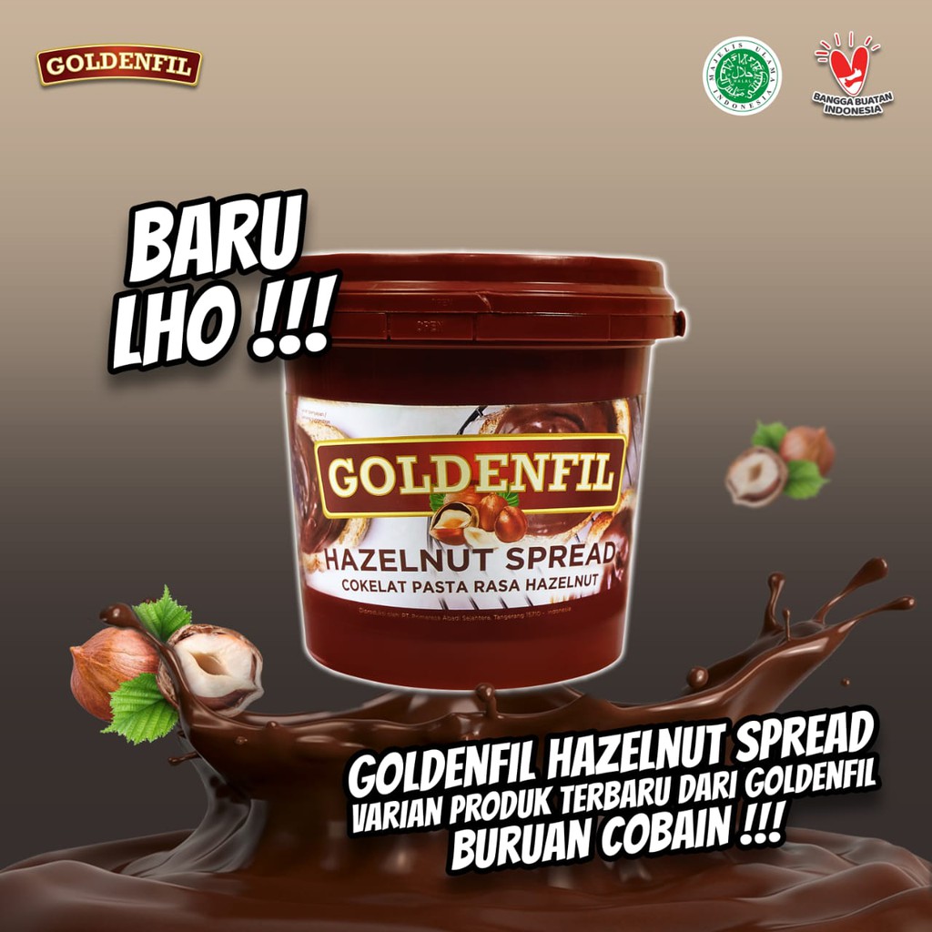 Jual Goldenfil Hazelnut Spread 1kg / Selai Hazelnut TANPA Crunchy ...