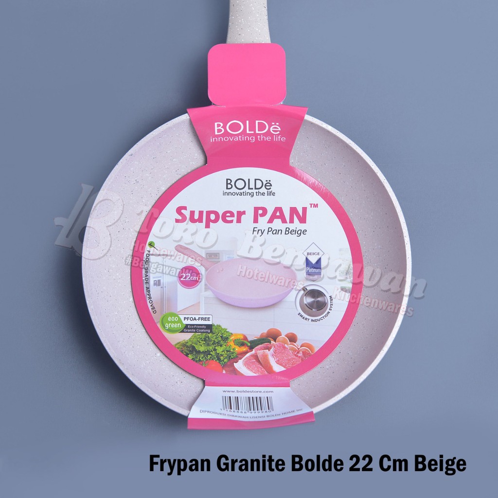 Jual BOLDe SUPER PAN | FRY PAN 22CM Beige GRANITE COATING | FRYPAN 22 ...