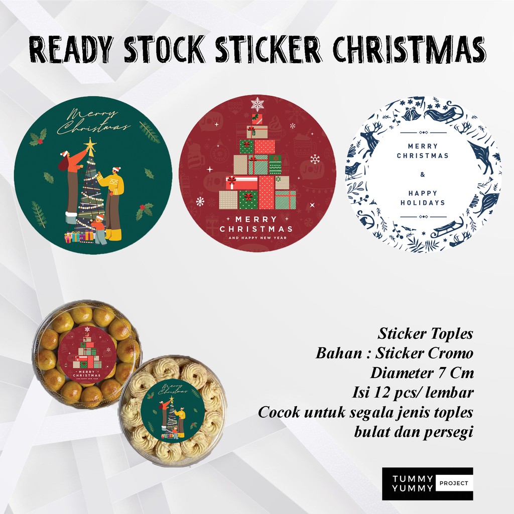 Jual STIKER NATAL /NATAL / STIKER TOPLES NATAL (12 PCS) | Shopee Indonesia