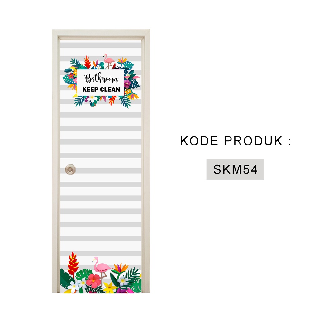 Jual Sticker pintu kamar mandi stiker pintu toilet Motif Flamingo ...