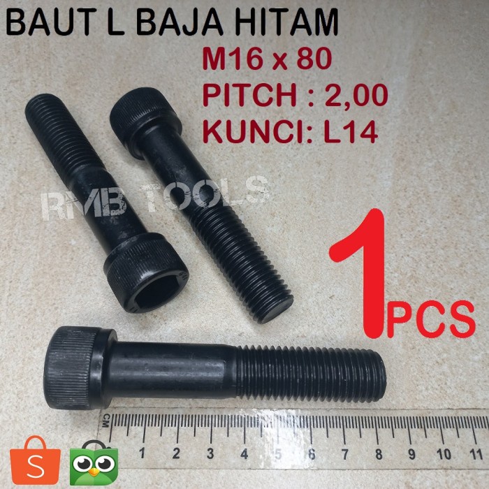 Jual M16x80 BAUT L M16 BAJA HITAM GRADE 12.9 SOCKET CAP SCREW HT | Shopee Indonesia