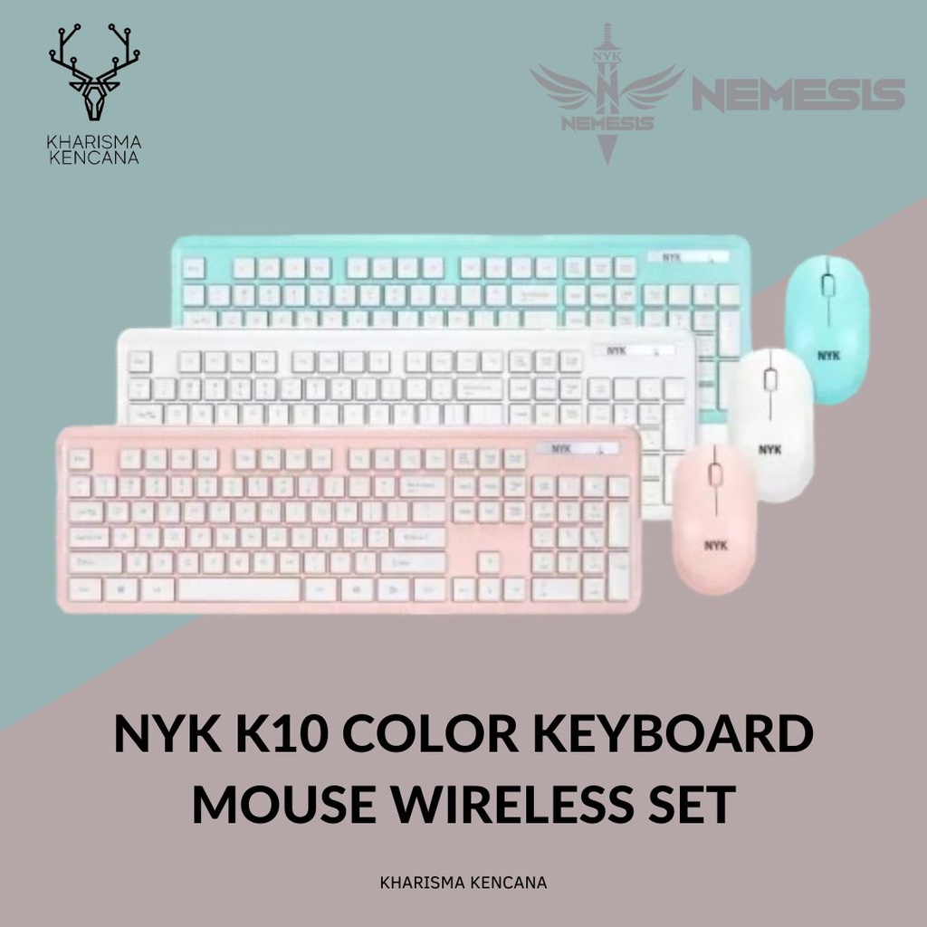 Jual NYK K10 COLOR KEYBOARD MOUSE WIRELESS SET | Shopee Indonesia