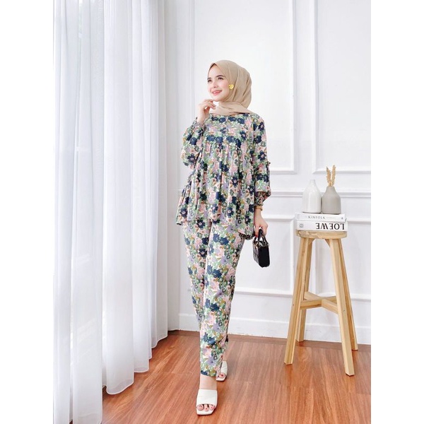 Jual MECCA ONE SET RAYON PANJANG LENGAN BALON | Shopee Indonesia