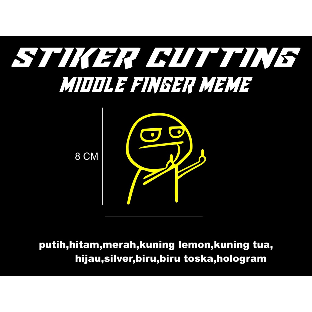 Jual Stikersticker Cutting Fucek Middle Finger Meme Shopee Indonesia 