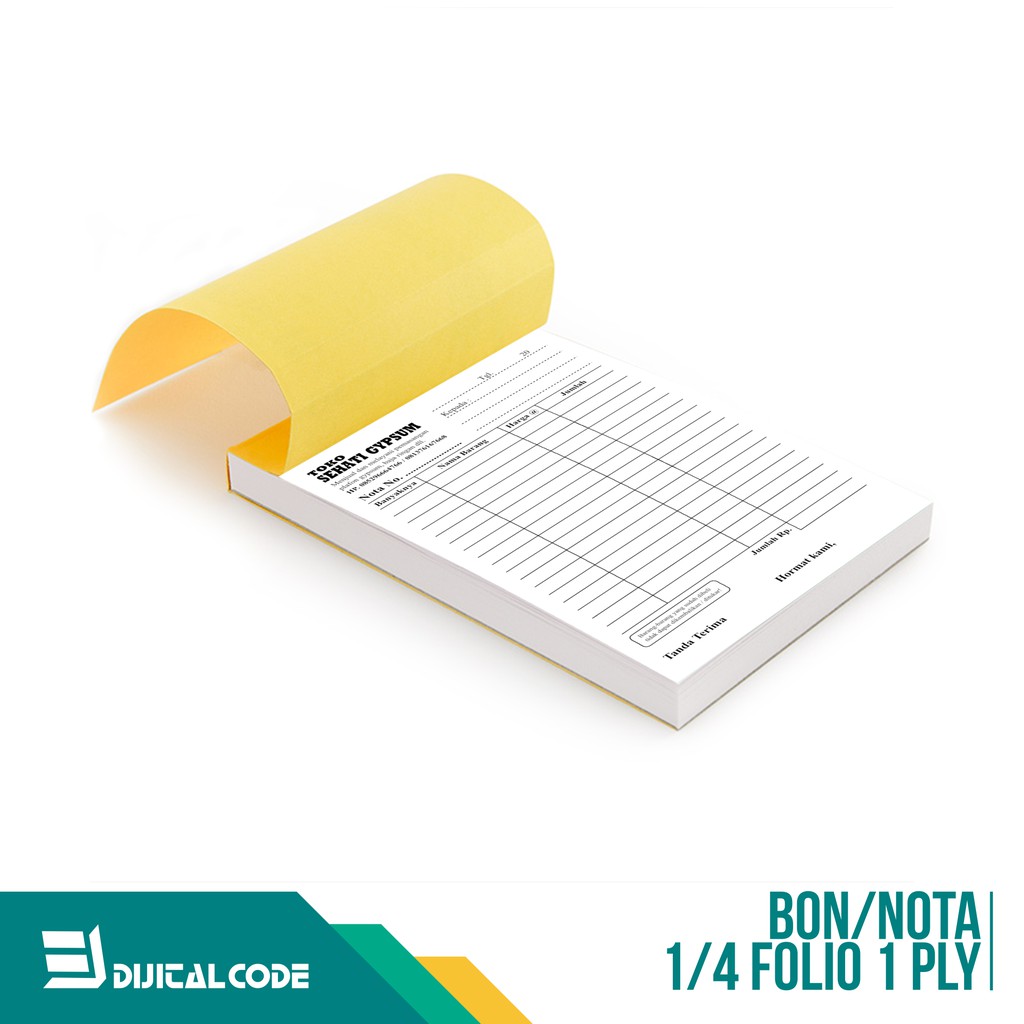 Jual Cetak Nota/Bon/Kwitansi Ukuran A6 (1/4 Folio) | Shopee Indonesia