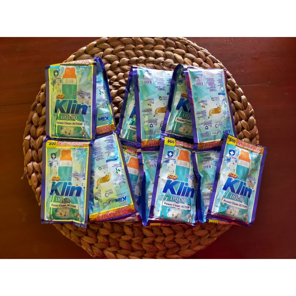 Jual SO KLIN LIQUID POWER CLEAN ACTION 22ML (12 SACHET) | Shopee Indonesia