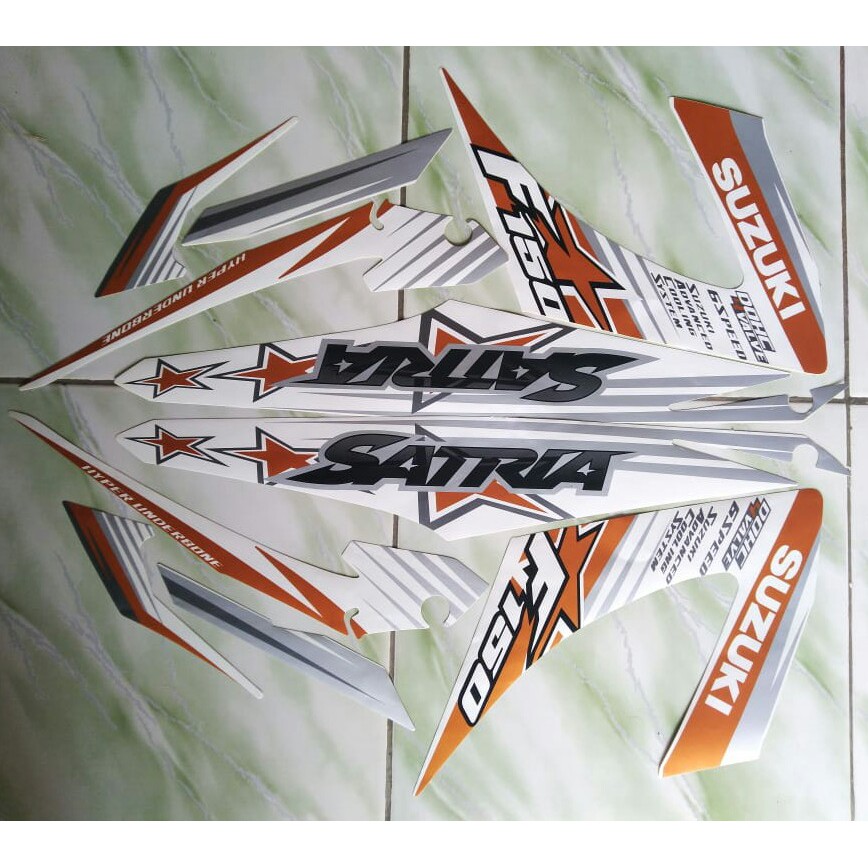 Jual stiker striping suzuki satria fu 2014 putih | Shopee Indonesia