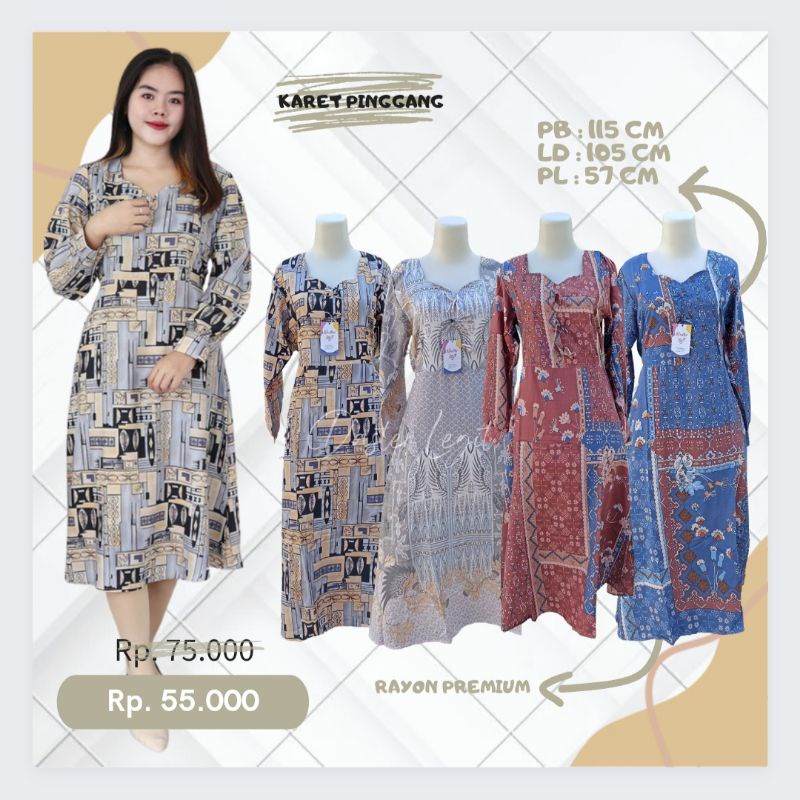 Jual Piyama Midi Daster Lengan Panjang Home Dress | Shopee Indonesia
