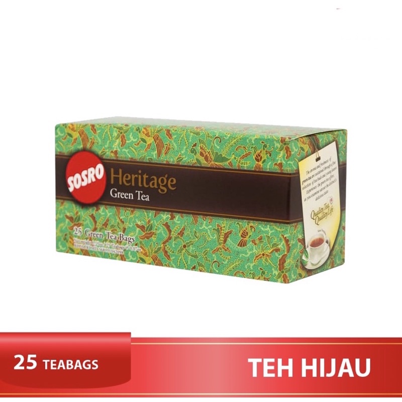 Jual Teh Celup Sosro Green Heritage 25 Bags - Tea Bag | Shopee Indonesia