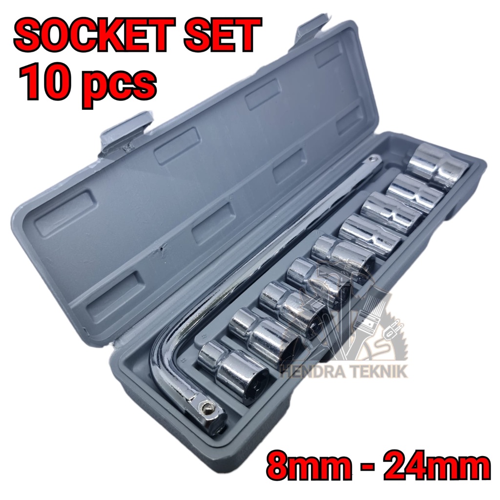 Jual KUNCI SOK SET 10PCS KUNCI SOKET STANG L 10 BUAH KUNCI SHOCK BAUT SOCKET SET CHROME | Shopee ...