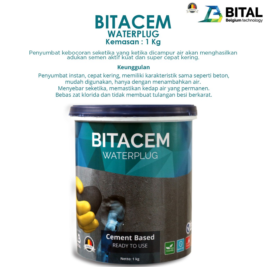 Jual penyumbat kebocoran atasi bocor - Bitacem waterplug 1kg | Shopee ...