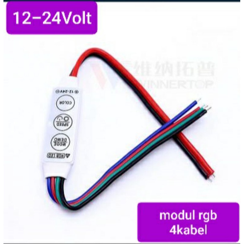 Jual MODUL CONTROLLER RGB 4KABEL 12-24V | Shopee Indonesia