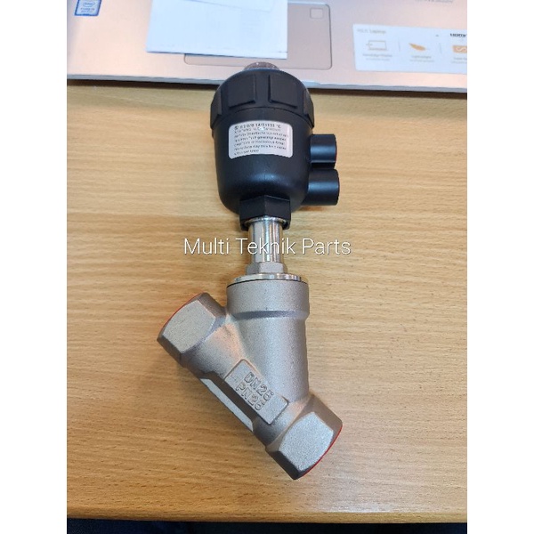 Jual Angle / Angel Valve Pneumatic Stainless 316 / CF8M PN25 drat 1/2 ...