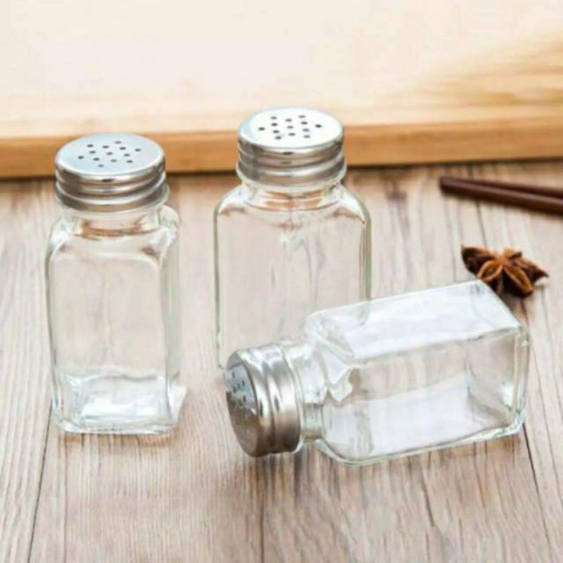 Jual Botol Kaca Tempat Garam Bumbu Bubuk Lada SALT & PEPPER Botol ...