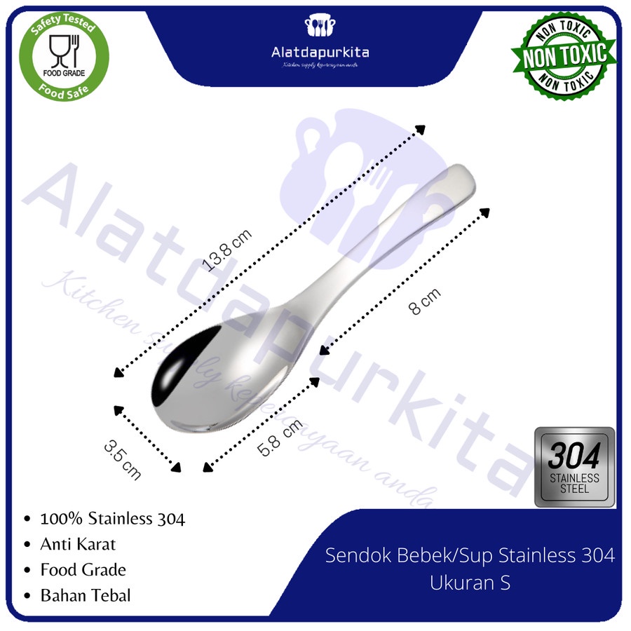 Jual Sendok Bebek Kuah Sup Lebar Stainless 304 Food Grade Dengan 3 ...