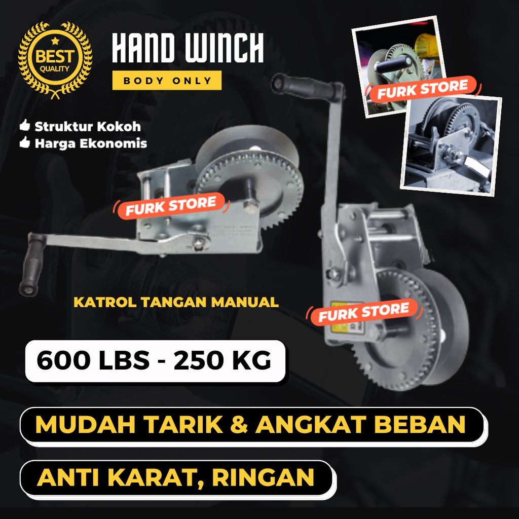 Jual Hand Winch 600lbs / 250kg HW01 [SERBAGUNA] - Hand Winch Mini ...