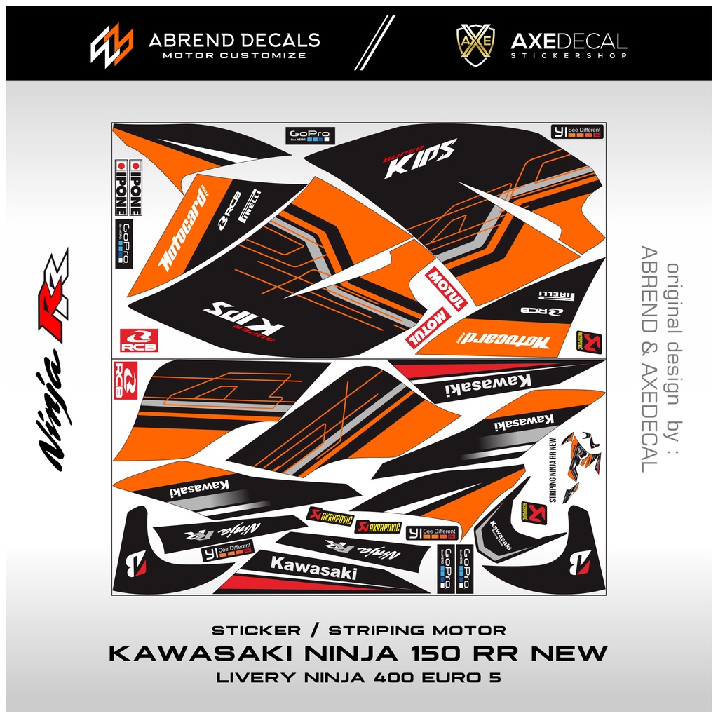 Jual STRIPING NINJA 150 RR NEW LIVERY NINJA 400 EURO 5 / STIKER MOTOR ...